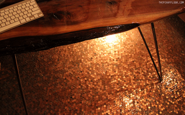 Penny Tile Floors - Using Copper Coins as Mosaic Tiles - Homeli
