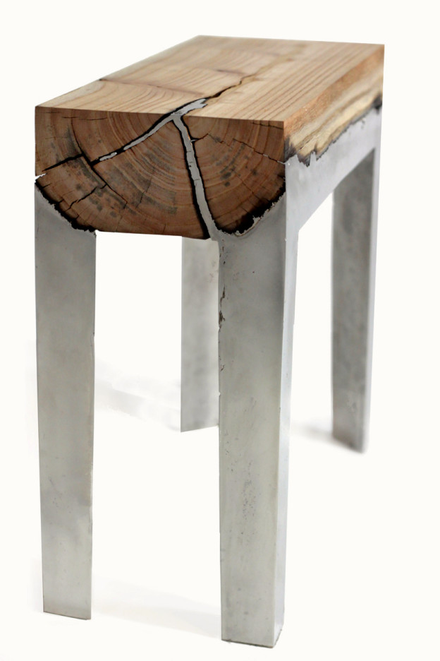 Wood Casting by Hilla Shamia: Molten Aluminium and Charred Wood ...