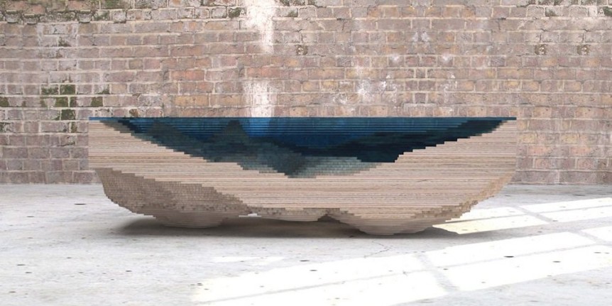 The Abyss Table by Duffy London: An Ocean Map in Layered Wood and Glass ...