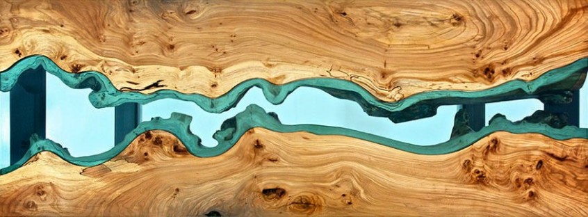 The River Collection: Unique Wood and Glass Tables by Greg Klassen - Homeli