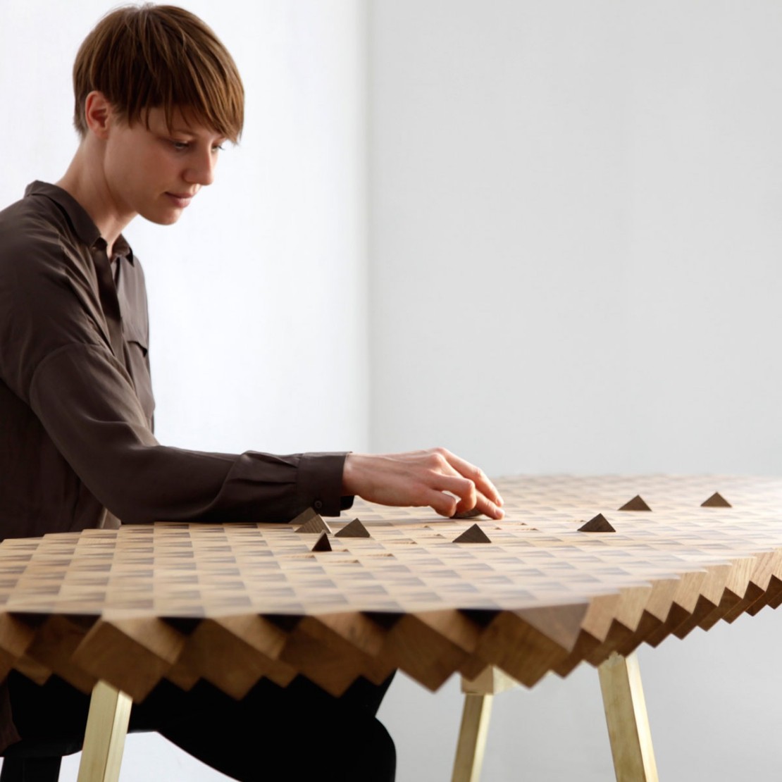 Atlas Table in Geometric Wood by FUNDAMENTAL - Homeli