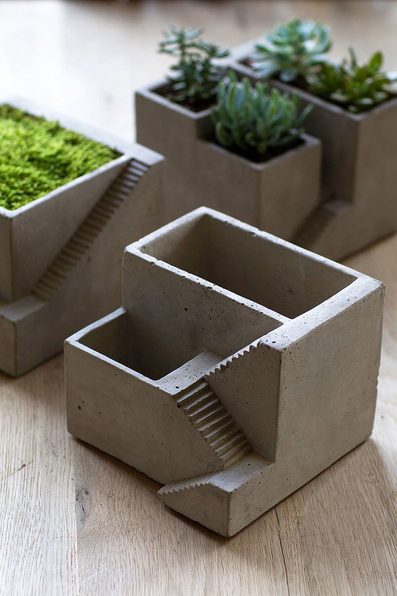 Cement Architectural Planters by Vagabond Vintage for Mothology - Homeli